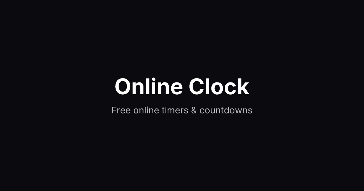 Online Clock — Live Full-Screen Digital Clock